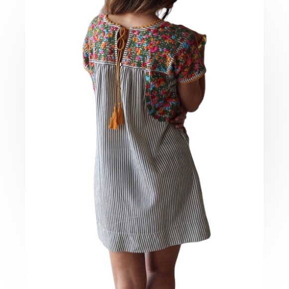 Sister Mary | Dresses | Sister Mary Marylou Stripe Embroidered Floral ...